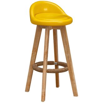 Generic Moderner Barhocker aus Massivholz mit R&uuml;ckenlehne, 360&deg; drehbarer K&uuml;chenthekenstuhl mit Fu&szlig;st&uuml;tze, 37 x 37 x 53 cm, Sitzgelegenheit f&uuml;r die Fr&uuml;hst&uuml;cks