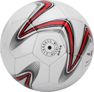 Generic Maschinell Gen&auml;hter Fu&szlig;ball mit PVC-Gummiauskleidung f&uuml;r Sch&uuml;ler, die Fu&szlig;ball f&uuml;r Outdoor-Aktivit&auml;ten Trainieren, Rot-Wei&szlig;- der Gr&ouml;&szlig;e 4