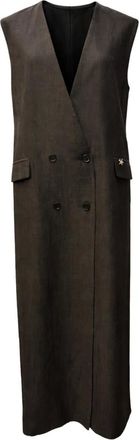 Souvenir Femme, Robes, Noir, Taille: 40 FR Gilet lungo doppiopetto