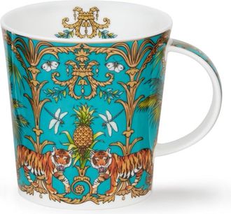 Dunoon Lomond Malabar Tiger Tasse aus feinem Knochenporzellan mit 22 Karat Golddetails