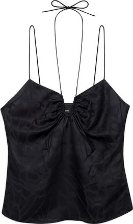 Anine Bing Top Papillon Soie Noir