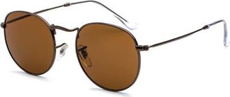 Generic Lunettes de soleil rondes polaris&eacute;es for hommes et femmes, lunettes de soleil de f&ecirc;te de(Brown)