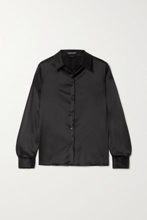 Tom Ford Hemd Aus Satin Aus Einer Seiden-lyocell-mischung - Schwarz