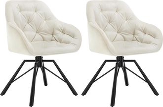 Woltu Esszimmerstühle drehbar 2er Set, Armlehnstühle 360° drehbar, Essstühle, Küchenstühle, Polsterstühle, Armlehnstühle, für Esszimmer Küche, mit Metallbei