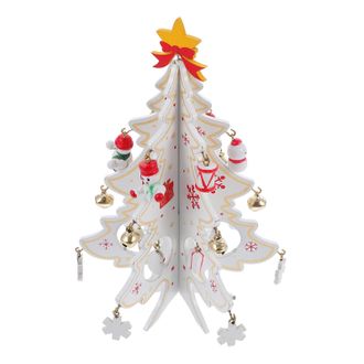 Artibetter SEWACC Dekoratives 3D Kleiner Holz Weihnachtsbaummodell Faltbarer Tisch Schmuck aus Holz Wiederverwendbare Weihnachtsdekoration f&uuml;r Wohnzimmer und Fen