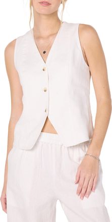 The Drop Easy Vest Unterhemden, Weißes Leinen, XXL Große Größen