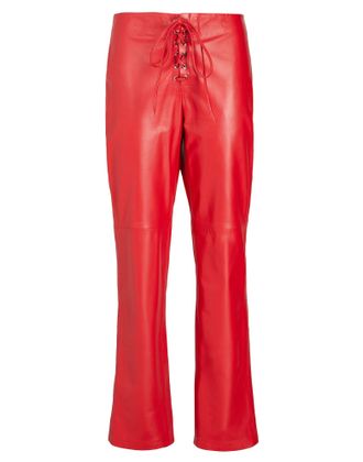 8 by YOOX LEATHER LACE-UP PANTS