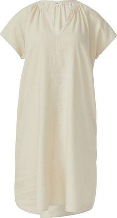 s.Oliver Midikleid Kleid Midi-Kleid aus Leinenmix mit Eingrifftaschen