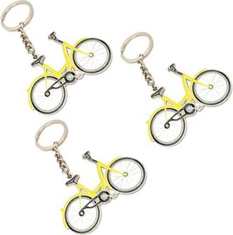 UPKOCH Lot de 3 Porte-Cl&eacute;s V&eacute;lo en M&eacute;tal Peint Jaune Porte-Cl&eacute;s Vintage D&eacute;coratif R&eacute;tro Accessoires L&eacute;gers pour Cl&eacute;s et Paquet Pr&eacute;sent pour Amateurs de Cycli