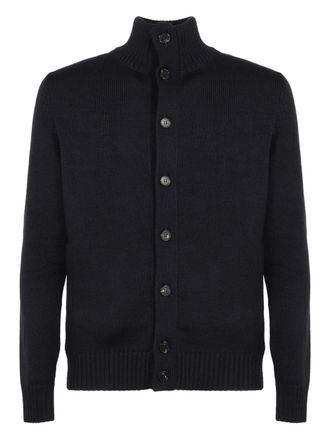 Slowear Gekn&ouml;pfter Cardigan mit Stehkragen - Blau