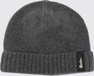 Borsalino Kaschmir-Beanie-M&uuml;tze mit Umschlag und Logo-Patch