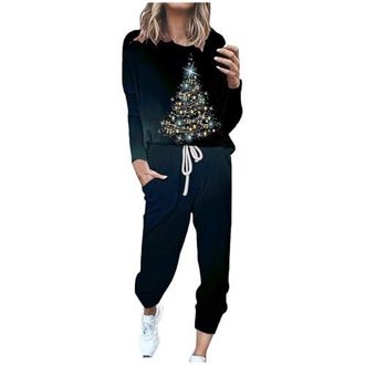 Generic Ensemble de v&ecirc;tements de d&eacute;tente pour femme, col haut, manches longues, fermeture &eacute;clair lat&eacute;rale et pantalon ample &agrave; taille &eacute;lastique, ensemble de lo