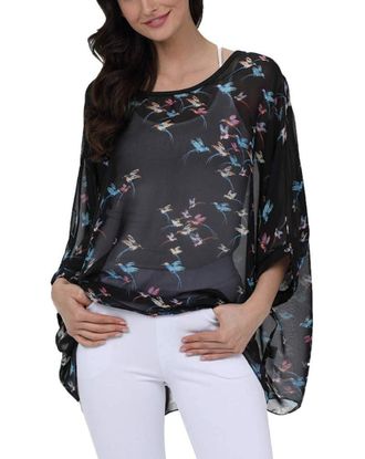 Minetom Damen Sommer Chiffon Bluse Strand Beil&auml;ufige T Shirt Lose Hemd Oversize Oberteile Tuniken Tops Strandponcho Bikini Cover Up Stil 11 Einheitsgr&ouml;&szlig;e