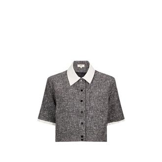 Suncoo Top manches courtes &agrave; strass argent&eacute;s