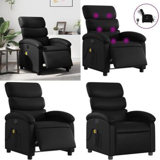 vidaXL Massagesessel Elektrisch Schwarz Kunstleder - Masseur Stuhl - Relaxsessel - Fernsehsessel - Elektrischer Recliner - Lounge Chair - Home & Living