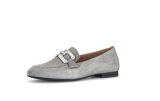 Gabor Damen Slipper, Frauen Slip On,Halbschuhe,Slides,Schlupfschuhe,schluepfschuhe,Loafer,College Schuhe,Slip-ons,Stone (Silber),37.5 EU / 4.5 UK