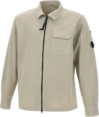 C.P. Company C.p. Company, Homme, Vestes, Gris, Taille: M Gabardine Zipped Overshirt