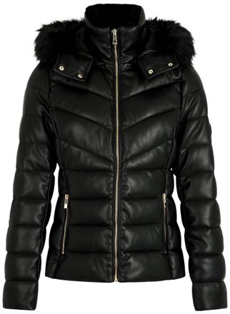 Morgan Damen-Daunenjacke mit Kapuze, Schwarz, Gr&ouml;&szlig;e 38