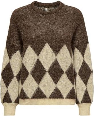 Only Onlnoeme Jq Ls Life O-Neck KNT, Ch&acirc;tain, S Femme