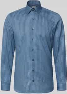 Olymp Level 5 Slim Fit Businesshemd aus Baumwoll-Mix mit Kentkragen