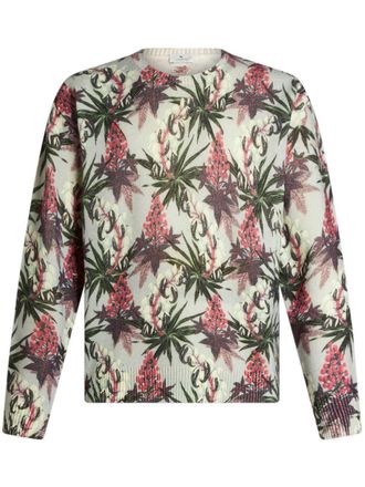 Etro pull à fleurs en maille intarsia - Tons neutres
