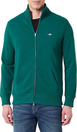 GANT Herren REG Shield Full Zip Sweat Sweatshirt, DEEP Forest Green, XXL