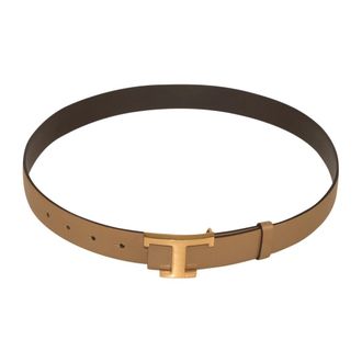 Tod's Femme, Accessoires, Beige, Taille: 80 CM Ceinture r&eacute;versible T Timeless