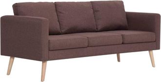 vidaXL 3-Sitzer-Sofa Stoff Braun Vidaxl