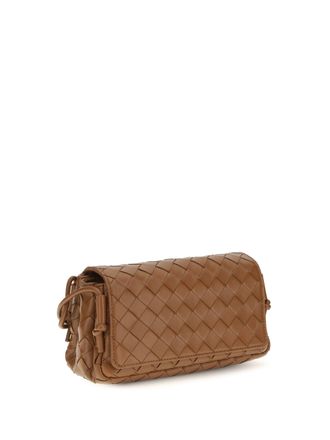 Bottega Veneta Womens Shoulder Bag Intrecciato Tannin-Gold Lamb Leather Tannin/gold