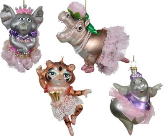 Kaemingk Christbaumschmuck Tier Ballerina 13,7cm Glas Figur zum Aufh&auml;ngen - 1 St&uuml;ck sortiert - Weihnachtsbaum Anh&auml;nger f&uuml;r Weihnachten - Christbaumanh&auml;nger & W