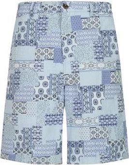 Les Deux Short patchwork jacquard en coton m&eacute;lang&eacute;