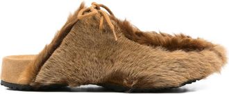 Dries Van Noten Fur-trimmed Lace-up Sandals