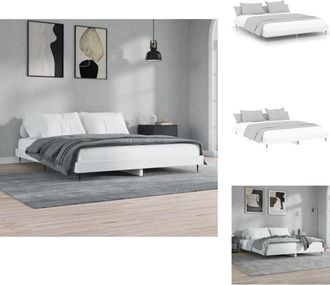 vidaXL Bettgestell Wei&szlig; 120x200 cm Holzwerkstoff - Bettes Gestell - Doppelbett - Holzrahmen - Wei&szlig;es Bett - Lattenrost