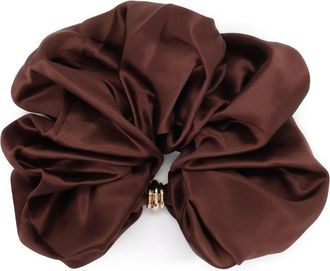 Kazar Satin-Scrunchie mit goldener Verzierung - - Accessories - Damen - Braun - ONE SIZE
