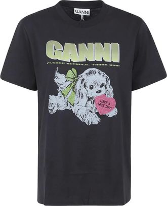 Ganni t-shirt à imprimé graphique - Gris