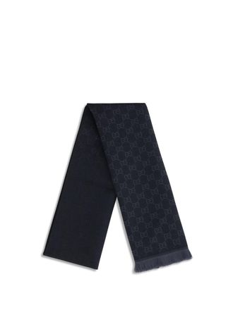 Gucci Womens Wool Scarf Gg Supreme Black-Light Grey (ovis Aries) Black/light Scarfs