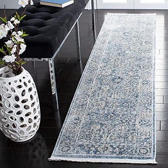 Safavieh Traditionell Teppich für Wohnzimmer, Esszimmer, Schlafzimmer - Dream Collection, Kurzer Flor, Grau und Türkis, 61 X 213 cm