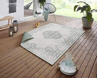 Hanse Home NORTHRUGS Cebu Tapis dint&eacute;rieur et dext&eacute;rieur r&eacute;versible 160 x 230 cm - R&eacute;sistant aux intemp&eacute;ries Design Oriental Vintage pour Balcon, terrasse, Jardi
