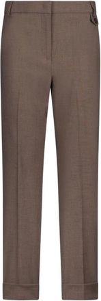 Liu Jo Femme, Pantalons, Brun, Taille: 40 FR Pantalon Coupe Droite en Tissu M&eacute;lang&eacute;