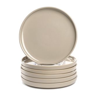 Leonardo Speiseteller ROMA 6er Set - &Oslash; 22 cm - Mikrowellen- & Sp&uuml;lmaschinengeeignet - stapelbar - Keramik Geschirr f&uuml;r 6 Personen - Steingut-Teller mit glasier