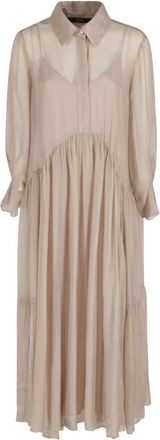 Seventy Femme, Robes, Beige, Taille: 38 FR Longue robe &agrave; volants