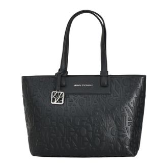 A|X Armani Exchange Femme, Sacs, Noir, Taille: ONE Size Sac cabas Shopper avec Logo en Relief