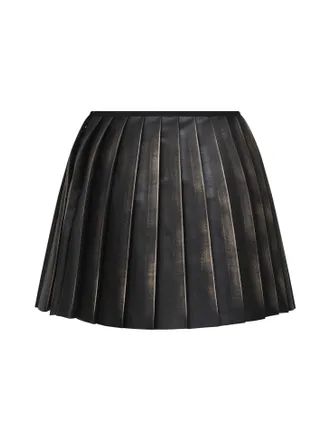 Diesel Womens Brown O-Saka-Mini Pleated Miniskirt Polyester Skirt