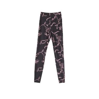Moschino Schwarze Ramage Print Leggings - - Trousers - Damen - Mehrfarbig - M