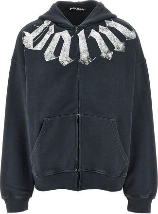 Palm Angels Logo print Loose Fit full-zip hoodie Man S