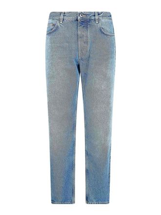 Off-white Jean Droit - D&eacute;lav&eacute;