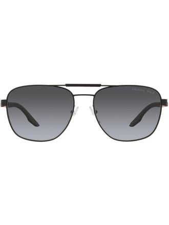 Prada lunettes de soleil &agrave; monture aviateur - Noir