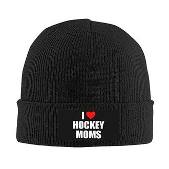 Generic Doux Beanie pour Homme, I Love Les Mamans de Hockey (dr&ocirc;les), Unisexe Beanie Hats, Bonnets en Tricot pour Adultes, Ski, Sports
