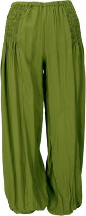Guru Shop Luftige Muckhose, Boho Pluderhose, Pumphose - Lemon, Damen, Synthetisch, Size:S/M
