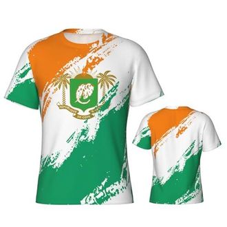 Generic Drapeau De La C&ocirc;te DIvoire Sportswear T-Shirt De Sport Manches Courtes T-Shirt Respirant Tee Shirt pour Running Fitness P&ecirc;che M